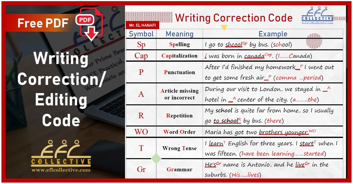 A Must have Poster Writing Correction Code EFL Collective